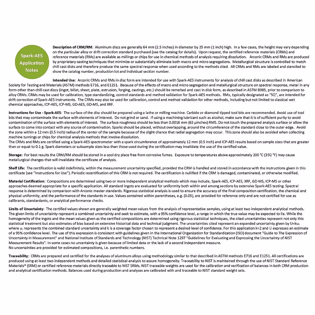 Aluminum Certified Reference Material, Cast Alloy, 3XX, KF380