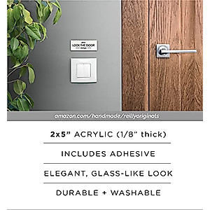 Reilly Originals 2x5 Inch Please Lock Door Sign ~ Ready to Stick ~ Premium, Durable