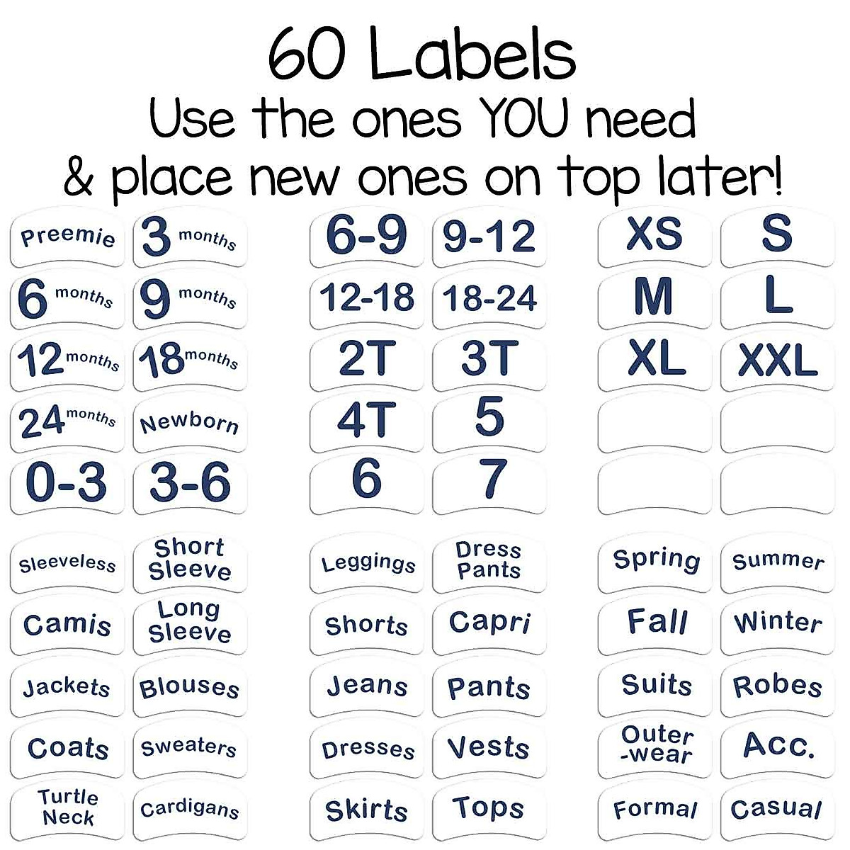 6 Child or Baby Boy Nursery Clothing Size Closet Dividers Blue Nautical (Fits 1.5" Rod)