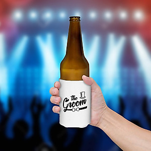 Shop4Ever The Groom and The Groom’s Crew Bow Tie Top Hat Can Coolie ~ Wedding Bachelor Party Beer Can Sleeve Coolers ~ (Crew Hat, 6 Pk)