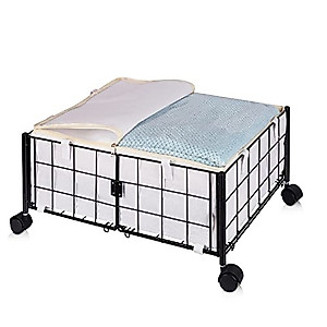 Olpchee Underbed Storage Box with Wheels, Rolling Underbed Storage Containers 12Gallon Large Capacity Storage Bin for Clothing Quilts Bedding Blankets Shoes (White)