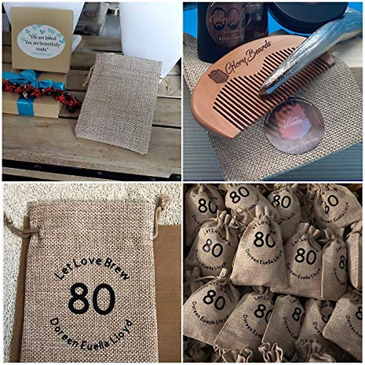 Hapdoo Lot of 100 Burlap Bags with Drawstring Gift Bags Jewelry Pouches Sacks for Wedding Party and DIY Craft, 5 x 3.5 Inches