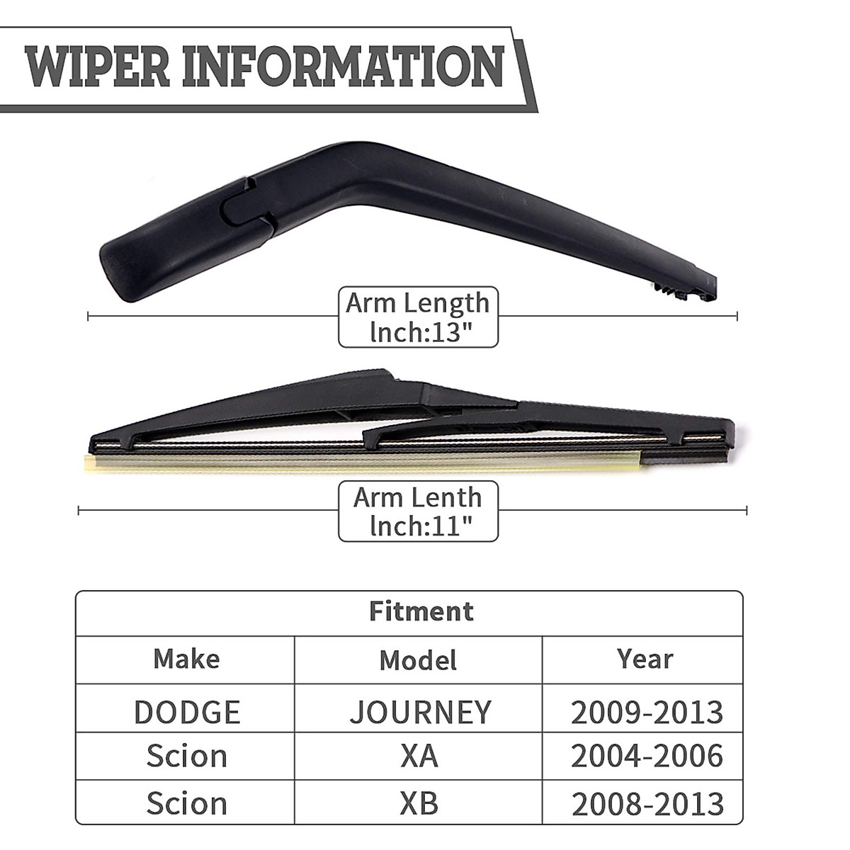 HODEE Rear Wiper Arm Blade Nut Set Replacement for Dodge Journey 2009-2019 Scion XB 2008-2015 XA 2004-2006 toyota Yaris 2007-2016,Rear Wiper Cover Accessories Assembly Wiper Cap Set for Back Window