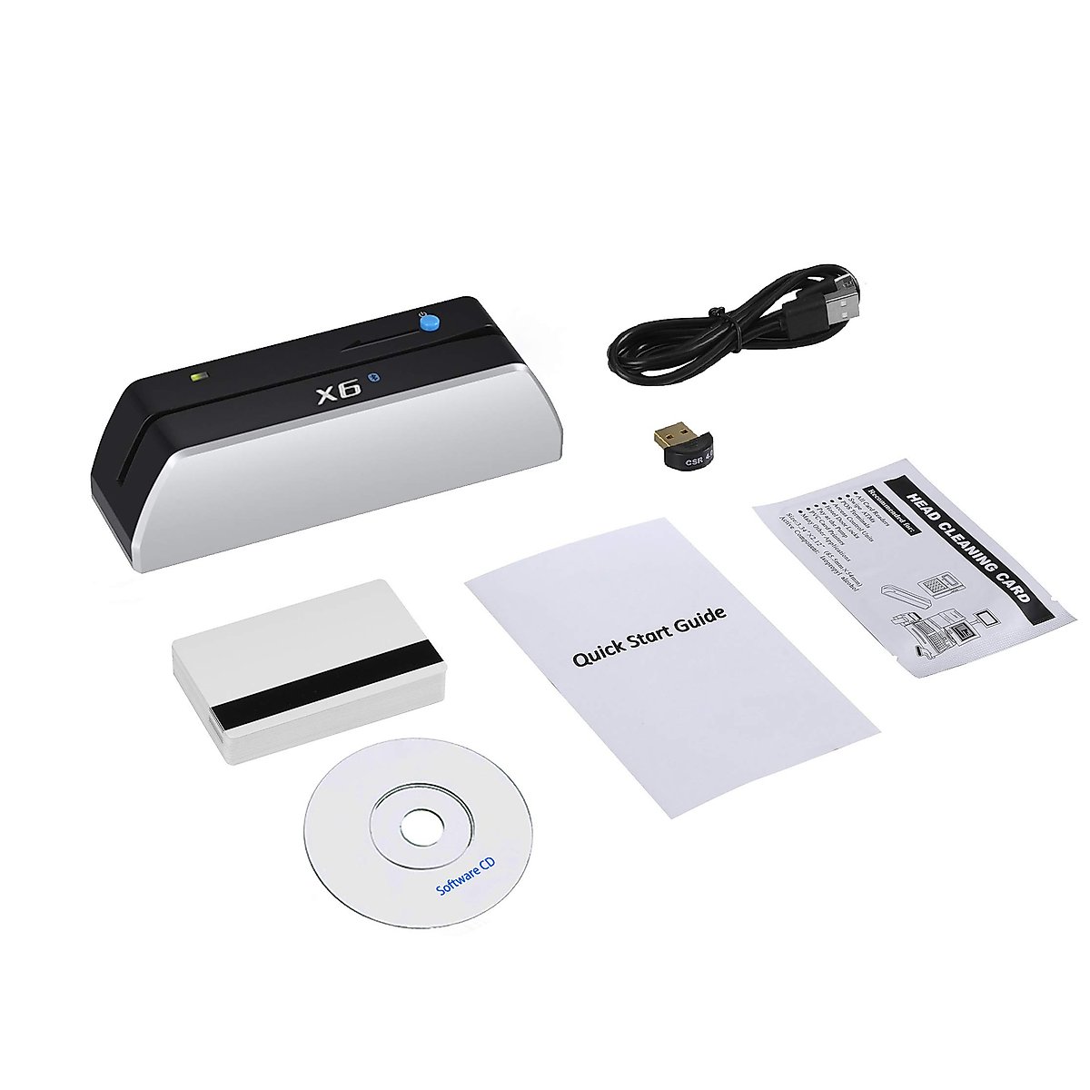 3 Track Bluetooth X6BT VIP Card Reader Writer Encoder POS Strip Card Swipe Reader