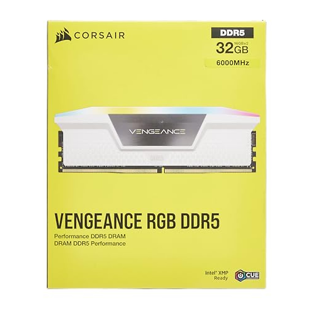 CORSAIR VENGEANCE RGB DDR5 RAM 32GB (2x16GB) 6000MHz CL36-36-36-76 1.35V Intel XMP Desktop Computer Memory - White (CMH32GX5M2D6000C36W)