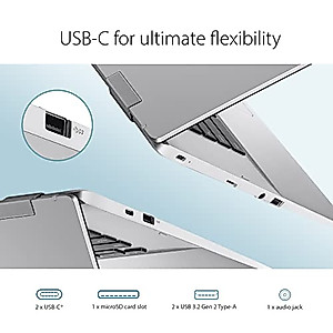 ASUS Chromebook CX1, 15.6" Full HD NanoEdge Display, Intel Celeron N3350 Processor, 64GB eMMC Storage, 8GB RAM, Chrome OS, Transparent Silver, CX1500CNA-AS84F