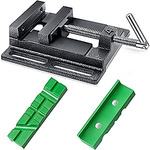 Tools Drill Press Vise Metal Press Vice Workbench Drill Vise Clamp with 2 Pieces Magnetic Pads Multi Grooved Pads Set for Daily Working Supply(3 Inch)