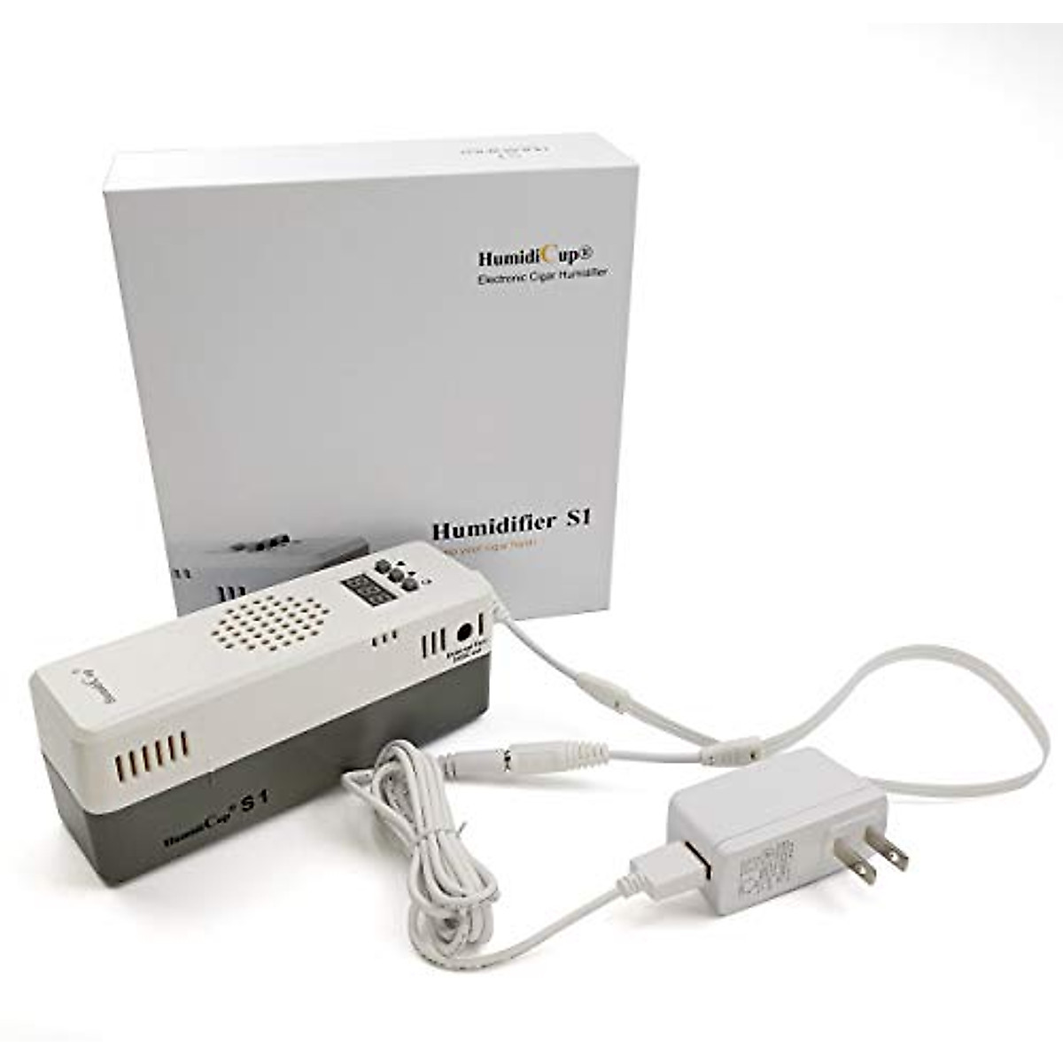 HumidiCup® S1 Electronic Cigar Humidifier, Small Size for 40-150 Cigar Count Humidor, Slim Profile For Desktop Humidors, 60% to 80% Setting Range