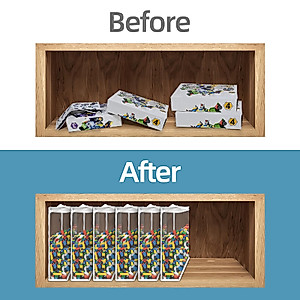 Hoyula 6 Pack Transparent Toy Storage Bag, Clear Toy Organizer Case with Zipper for Blocks Set, Puzzles, Small Toys