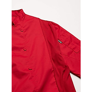 Chef Code Men's Chef Coat with Side Vents, Red, 3X-Large