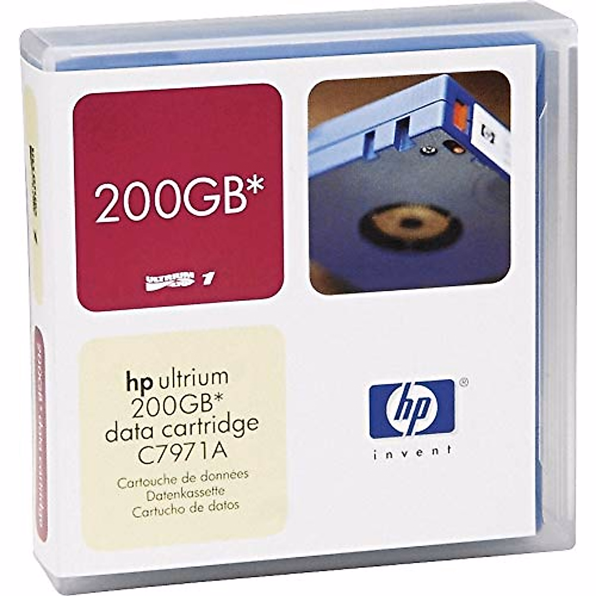 HP C7971A 1/2" Ultrium LTO-1 Cartridge, 1998ft, 100GB Native/200GB Compressed Capacity