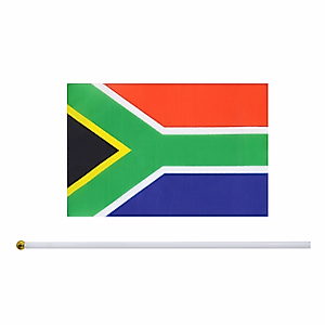 25 Pack Hand Held Small Mini Flag South Africa Flag South African Stick Flag Round Top National Country Flags,Party Decorations Supplies For Parades,World Cup,Festival Events ,International Festival