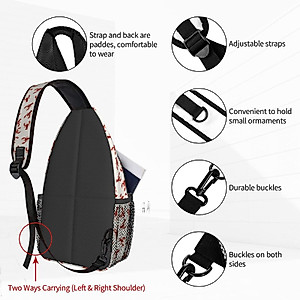 Dujiea Crossbody Backpack For Men Women Sling Bag, Red Lobsters Crawfish Chest Bag Shoulder Bag Lightweight One Strap Backpack Multipurpose Travel Hiking Daypack