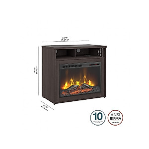 Bush Business Furniture Studio C Floor Standing Electric Indoor Fireplace with Shelf, 32-inch W, Storm Gray (SCS132SGFRK)