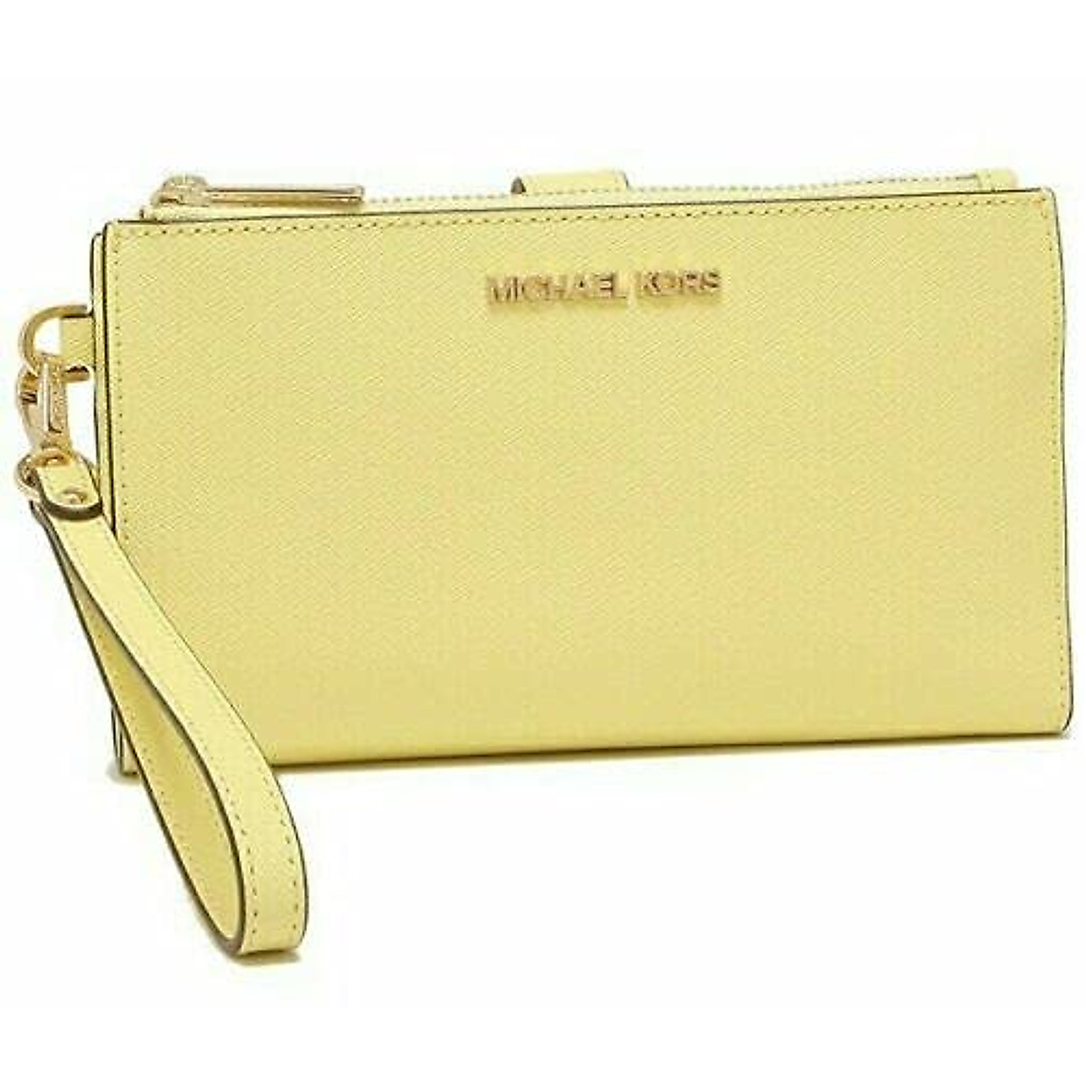 Michael Kors Jet Set Travel Double Zip Phone Wristlet MK Buttercup Yellow