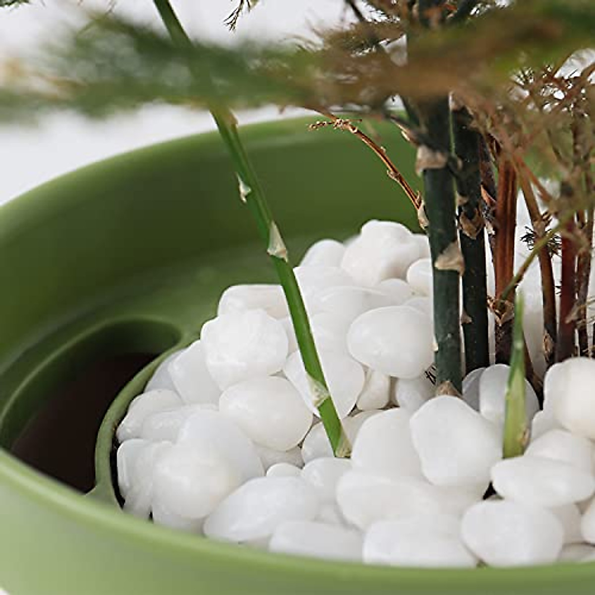 SAROSORA Pebbles River Rocks,White Stones - 1.8LB Decorative Polished Jade Pebbles Garden Decor for Plants, Aquarium, Bonsai,Vase(1.8, White)