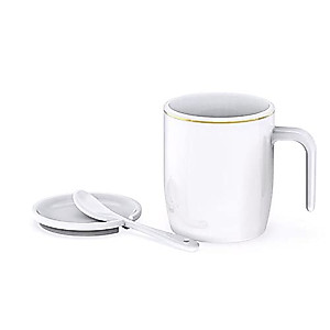 Wireless Coffee Cup Mug Warmer Heater top Bone China Cup Mug Warmer Wireless Charger Temperature Control Mug Heater Automatic Warmer Mug Cup USB Powered Warmer Cup for Cocoa,Milk,Tea 280ml