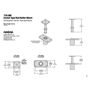 Magma Products, T10-360 Tempress Fish-On Socket Fish-Rod Holder Mount