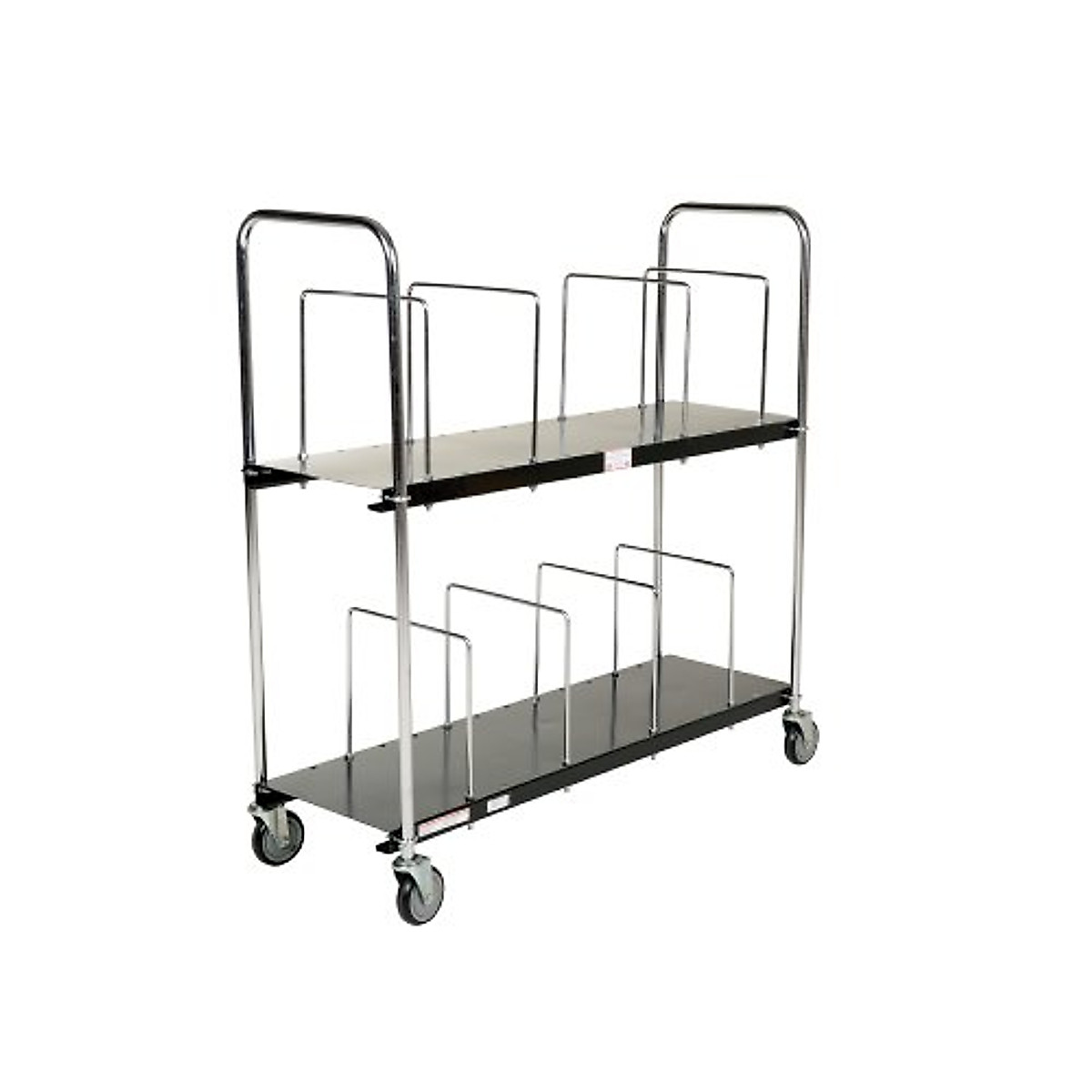 Vestil CTC-1856-B Steel Carton Cart, 2 Tiers, Black, 400-lb. Load Capacity, 59-1/8" x 19-13/16" x 56-1/2"