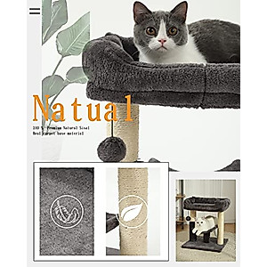 Hoopet cat Tree Tower,cat Scratching Post for Indoor Cats,Featuring with Super Cozy Perch,Cat Self Groomer and Interactive Dangling Ball Great for Kittens and Cats