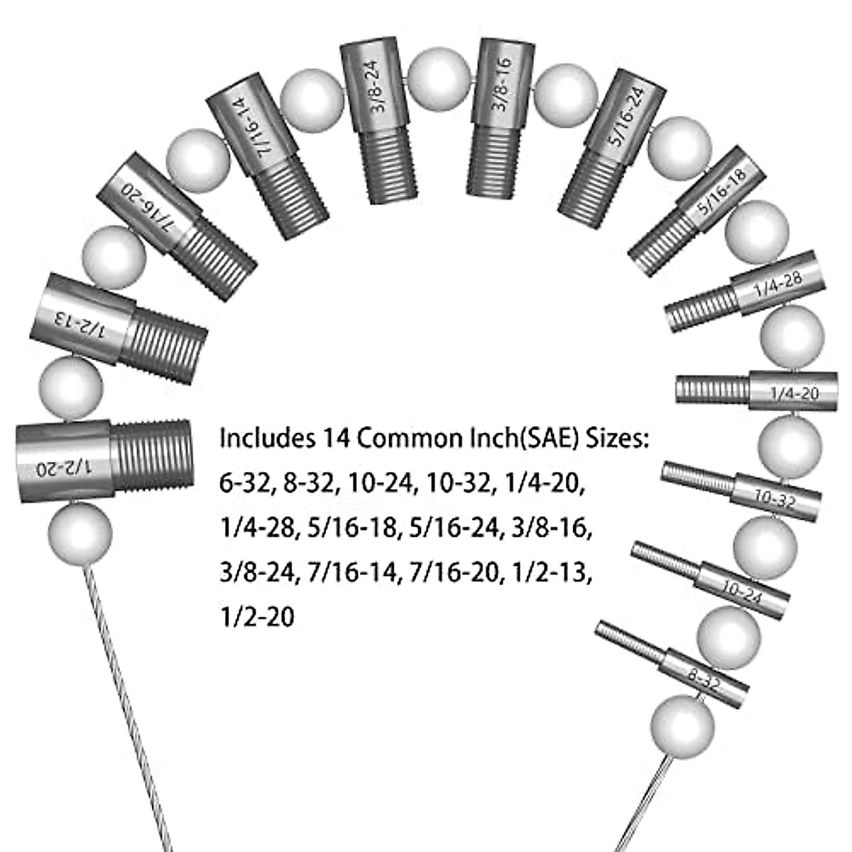 Nut and Bolt Thread Checker (Inch & Metric) - 26 Male/Female Thread Identifier Gauges - 14 Inch & 12 Metric Sizes