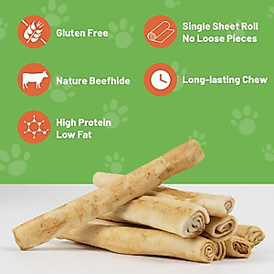 MON2SUN Dog Rawhide Rolls Twist Sticks 6.5 Inch Dog Chew Treats Chicken Flavor 60 Count for Puppy and Small Dogs