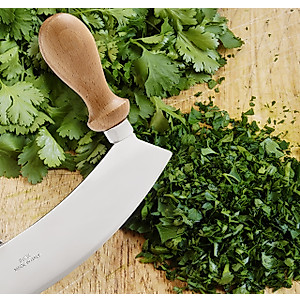 Fantes Mezzaluna Rocking Chopper, Stainless Steel Blade with Beechwood Handles, 9.5-Inch Blade, The Italian Market Original since 1906