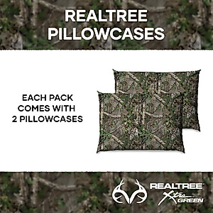Northwest Pillowcase Set 2-Pack, 20" x 30", Realtree Xtra Green Camo 2 Count