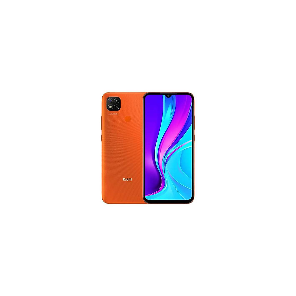 Xiaomi Redmi 9C Smartphone, 2 GB + 32 GB, 6.53" HD+ Dot Drop Display 5000mAh (typ), 13 MP, con AI Face Unlock, Tripla Fotocamera, Arancione (Sunrise Orange)