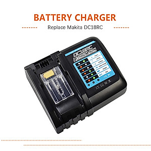 Powtree Lithium Drill Battery Charger DC18RC DC18RD Replacement for 14.4V-18V LXT Battery BL1850 BL1840B BL1820 BL1815 BL1860 BL1430 BL1450 BL1830 with LED Screen