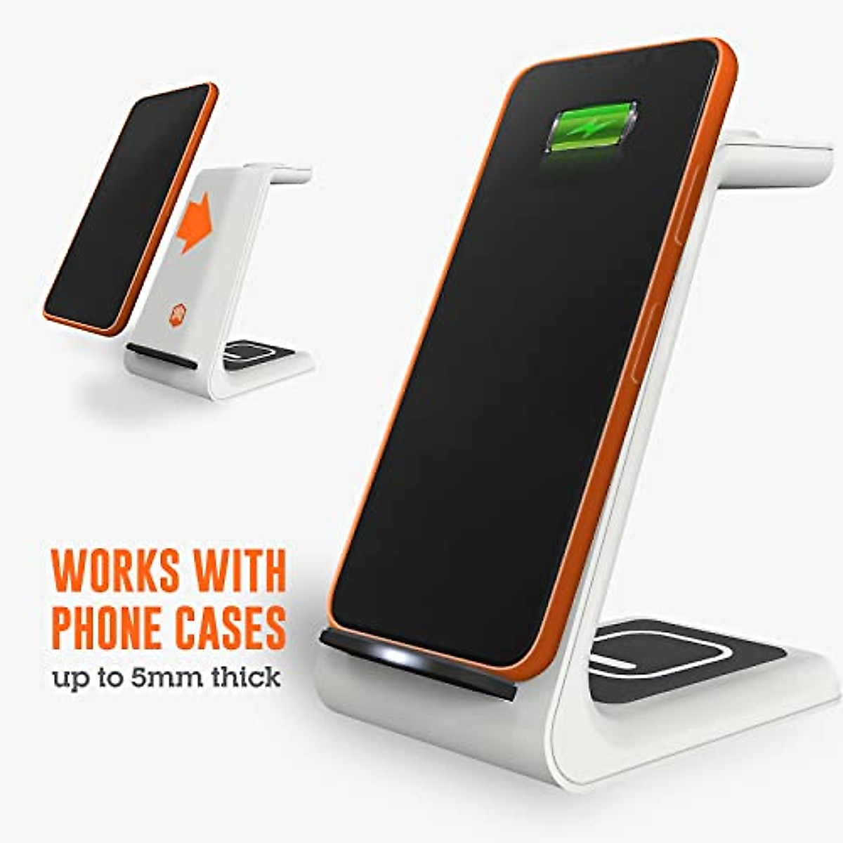 STM ChargeTree - Multi-Device Wireless Charging Station for iPhone/Samsung/Android, AirPods, Apple Watch - Qi Certified Charging Stand - White (stm-931-283Z-01)