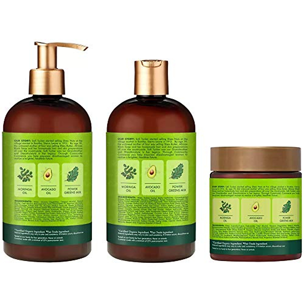 SheaMoisture Power Greens Curly Hair Moringa And Avocado Shampoo, Conditioner And Reconstructor Dry Hair Moringa Avocado to moisturize