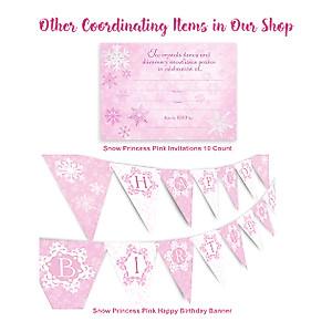 Snow Princess Birthday Banner - Winter Birthday Banner