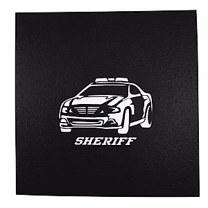 iGifts And Cards Sheriff Car 3D Pop Up Greeting Card - Awesome Undersheriff Happy Birthday Gift, Chief Deputy Retirement, Training Academy Graduation, Thank You, Congratulations