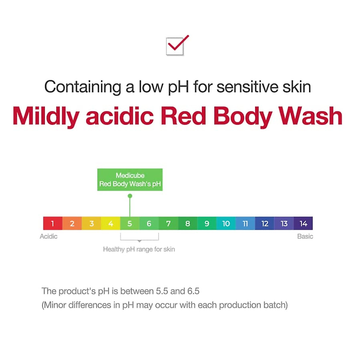 Medicube Red Body Wash || Exfoliate rough and bumpy skin with Salicylic Acid, Lactic Acid, Niacinamide and Hyaluronic Acid | A functional body wash that helps relieve body acne and keratosis pilaris(chicken skin) | NO allergen-forming ingredients | Low pH