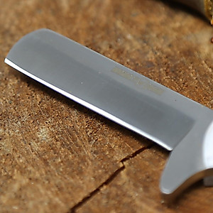 WHISKEY BENT HAT CO. Bullcutter Fixed Blade Knife 440C Stainless Steel 2.5" Blade w/Leather Sheath (Cowpoke)