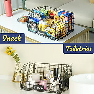 4 PACK XXL Kitchen Organization and Storage Pantry Baskets,Fruit Basket For Kitchen Cabinet,Metal Baskets For Organizing,Vegetable Fruit Snack Chips Onion Potato Cans Organization