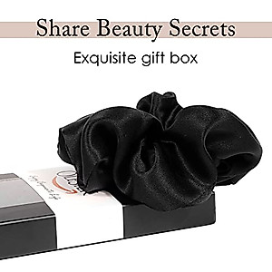 OLESILK 100% Silk-Scrunchie for Women, Silk Hair Scrunchies for Curly Hair, Silk Hair Ties, Elastics Ponytail Holder, 3 Piece