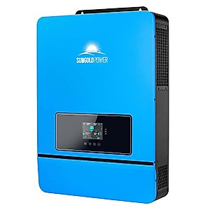 SUNGOLDPOWER 8000W 48V Hybrid Inverter, Built-in 2 MPPT Solar Controllers, Max 200A Battery Charging, AC Input/Output 120V/240V(settable),Pure Sine Wave Inverter(Parallel/WiFi/BMS COMM) UL1741