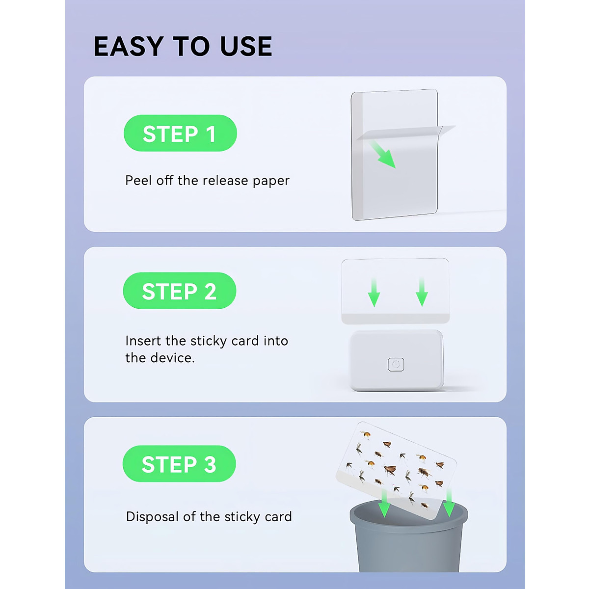 Cube-Shaped UV Light Fruit Fly Trap Sleek Design Plug-in Fly Trap for Flies, Fruit Flies (2 Device with 10 Refill Cards)