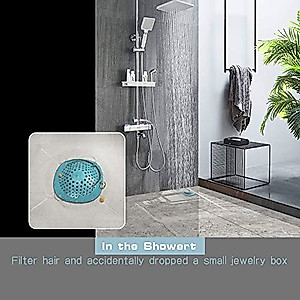 Hair Catcher Silicone Sink Drain Strainer Hair Stopper 5.7 inch Shower Tub Large Mesh Drain Covers for Shower Bathtub Easy to Install and Clean, Set of 5