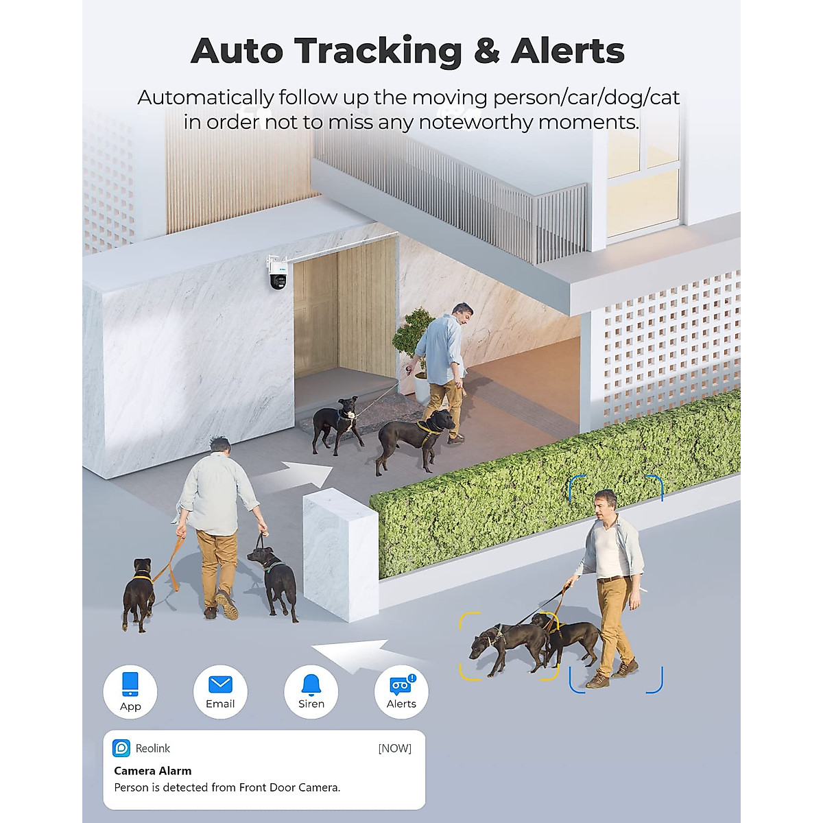 REOLINK 4K Dual-Lens Outdoor PTZ Auto-Tracking Camera (2 Pack) Bundle with 128GB microSD Card (2 pcs), 6X Hybrid Zoom, with Spotlight, 2.4G/5GHz WiFi
