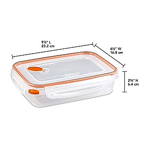 Sterilite 03211106 Ultra-Seal 5.8 Cup Microwave-Safe Food Storage Container with Steam Release Vent, Clear/Orange