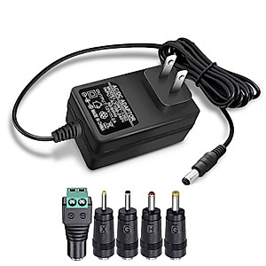 12V DC Adapter Charger Universal DC in 12 Volt 2 Amp Power Supply Cord Compatible for Beats by Dre Beats Pill XL, Streamlight Waypoint 300 44900 44902 44910 44905 44909 LED Flashlight Spotlight Cable