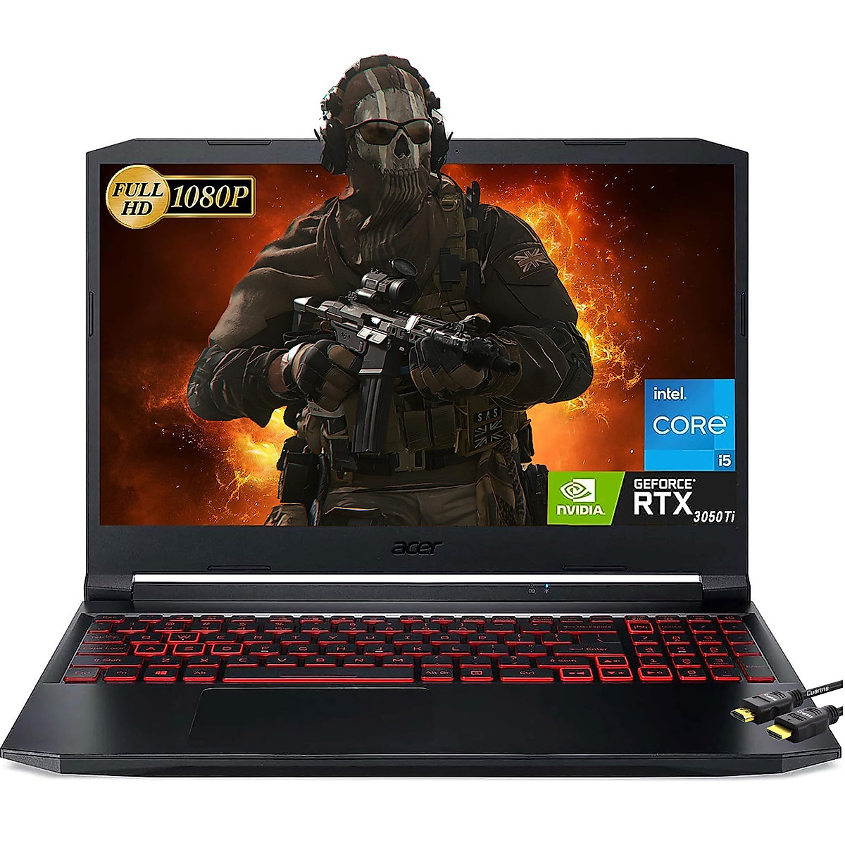 acer Nitro 5 Gaming Laptop,15.6" FHD IPS 144Hz, GeForce RTX 3050 Ti, Intel Core i5-11400H (Beats i7-1165G7, Upto 4.5GHz), WiFi6, Backlit KB, RJ-45, Windows 10 Home (32GB|1TB SSD)