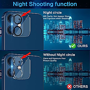 [2+2 Pack] for iPhone 12 Screen Protector with Camera Lens Protector, 9H Tempered Glass Screen Protector Shatterproof Full Coverage HD Clear Bubble Free Anti-Scratch Film for Apple iPhone 12 6.1Inch