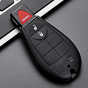 Key Fob Fit for Dodge Ram 1500 2500 3500 2008-2012, Chrysler 300 Town Country, Jeep Dodge Challenger Charger Grand Caravan Keyless Remote Entry Car Key Fob Cover (JUST Empty CASE) M3N5WY783X IYZ-C01C