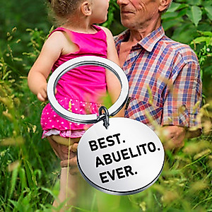 CENWA Abuelito Gift Best Abuelito Ever Keychain Grandfather Gift Hispanic Father's Day Gift Abuelo Gifts Abuelito Gifts (Best Abuelito Ever Keychain)