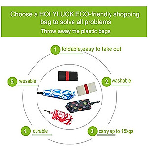 HOLYLUCK set of 3 Reusable Grocery Bags,Heavy Duty Foldable Shopping Bag-sky blue