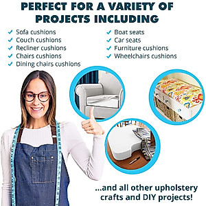 Foamma 2" x 24" x 72" High Density Upholstery Foam 1 Pack - Replacement Couch Cushion Foam, High Density Foam Cushion, Couch Foam, Couch Filler Stuffing, Chair Foam, Upholstery Foam for Couch Cushions